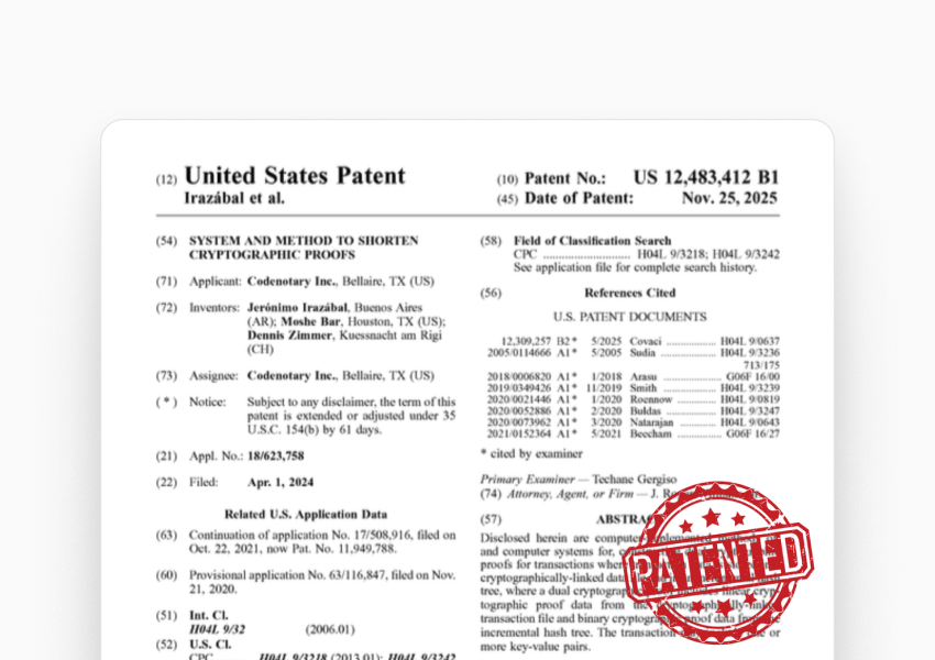 Codenotary Granted U.S. Patent for Revolutionary Cryptographic Proof ...